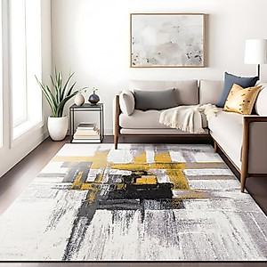 Rugshop Contemporary Modern Abstract Area Rug 7' 10" x 10' Gold