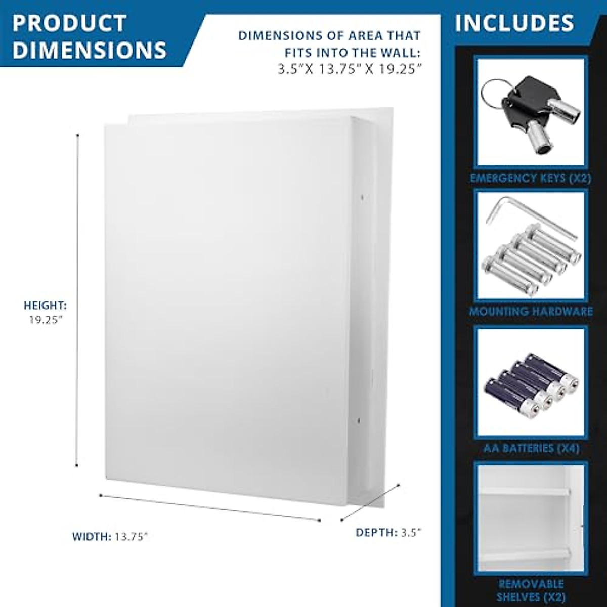 Barska Biometric Fingerprint Digital Security Hidden In Wall Safe 0.52 Cubic Ft for Home & Office