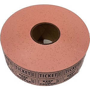 The Ticket Gurus-Raffle Tickets - (4 Rolls of 2000 Double Tickets) 8,000 Total 50/50 Raffle Tickets-(4) Pink Rolls