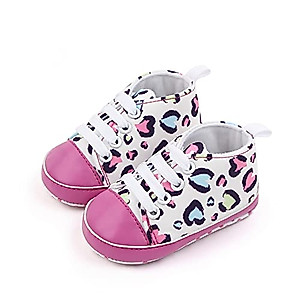 Lykmera Infant Toddler Shoes Sneaker Bow Glitter Sequins Non Slip Breathable Princess Shoes Baby Girls Sports Walking Shoes (Hot Pink, 0 Months)