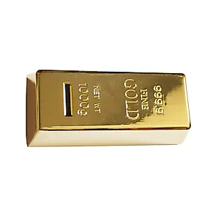 Kisangel Bar Bank Bar Piggy Bank Brick Saving Money Box Wealth Good Luck Success Decor for Kids Children Easter Birthday Party Favor