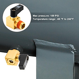 Foxmitool 2pcs Air Compressor Drain Valve, Brass Mini Drain Cock Ball Valve, 1/4'' NPT Male × NPT Female for Air Compressor