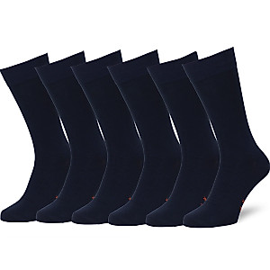 Easton Marlowe Mens Navy Dress Socks (6-Pack) Blue Dress Socks Men Size 10-13 9-12 Dark Navy Solid Colors (#3-2)