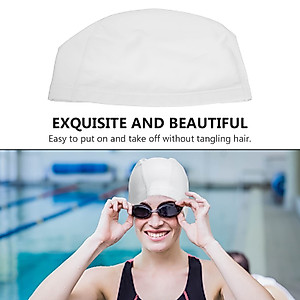 BESPORTBLE Pu Swimming Cap Flap Hats Swim Bag Neck Cap Swimcap Swim Cap Swim Turban Sun Caps Replacement Trampoline Poles Swimming Head Cap Portable Outdoor White Elastic Cap Miss