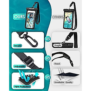 Hiearcool Universal Waterproof Case,Waterproof Phone Pouch Compatible for iPhone 13 12 11 Pro Max XS Max XR X 8 7 Samsung Galaxy s10/s9 Google Pixel 2 HTC Up to 7.0", IPX8 Cellphone Dry Bag -4 Pack