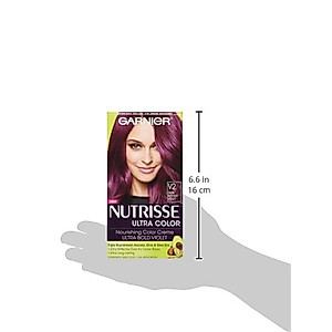 Garnier Nutrisse Ultra Color Nourishing Hair Color Creme, V2 Dark Intense Violet (Packaging May Vary), Pack of 1