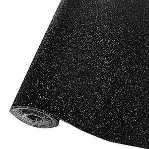 Sov Sparkly Superfine Glitter Leather Sheets Shiny Faux Fabric Canvas Perfect for Craft DIY Handmade Projects Patchwork Bow Craft Key Chain 8" x 53" (21 cm x 135 cm) 1 roll (Blue)