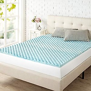 ZINUS 1.5 Inch Swirl Gel Cooling Memory Foam Mattress Topper, Cooling Airflow Design, CertiPUR-US Certified, Queen