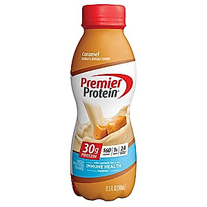 Premier Protein Shake, Caramel, 30g Protein, 1g Sugar, 24 Vitamins & Minerals, Nutrients to Support Immune Health, 11.5 fl oz