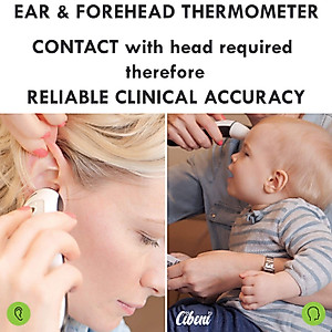 Cibeni Forehead Thermometer for Adults and Kids - Ear Forehead - 2020 Revolutionized Algorithm - Clinical Accuracy Instant Read Digital Infrared Thermometer