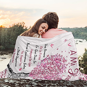 Regalo Para Hermana, Sister birthday Gifts Blanket 60x50in, Dia De Las Madres Hermana Regalos, Mothers Day Sister Gifts, Sister Gifts in Spanish, Regalo De Graduacion/Cumpleanos/Navidad Hermanas