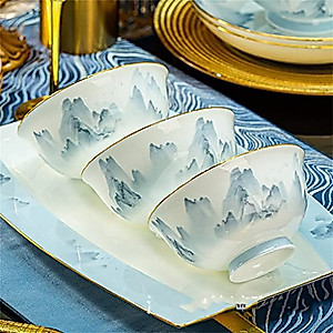 GAENZA Chinese cutlery set bone china bowls plates kitchen utensils kitchenware set