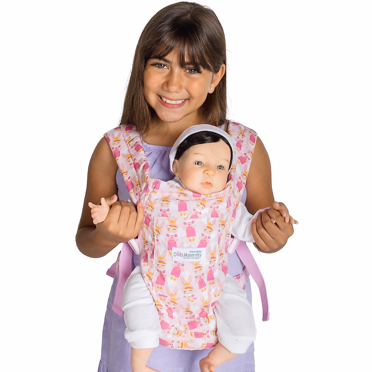Baby Doll Carrier, Front and Back Toy Carrier Reborn Doll Carrier | Doll Accessories by MacroBaby (MeToo Doll)