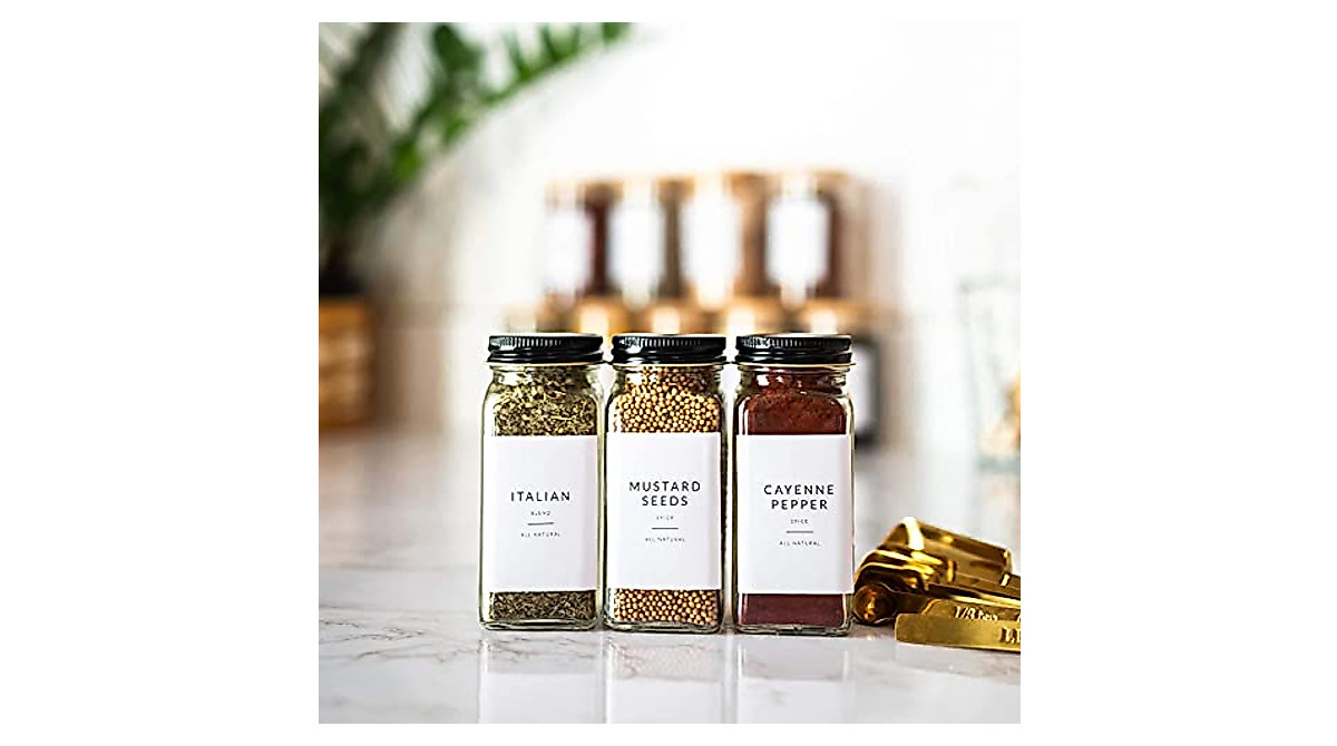 Minimalist Spice Jar & Expiration Labels for Kitchen Organization