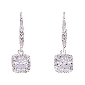 Anne Klein Flawless Silver-Tone & Cubic Zirconia Leverback Drop Earrings