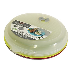 3 Pack Divided Microwave Lunch Plate Set with Lids Vented Food Storage Food Grade Plastic