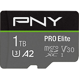 PNY 1TB PRO Elite microSDXC Memory Card - 100MB/s, UHS-I, 4K UHD, Full HD, A2, micro SD