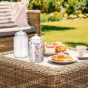 Nuogo 2 Pcs 1/1.5 Gallon Candy & Cookie Jar Plastic Jars with Lids Decorative Apothecary Jars Candy Buffet Containers Clear Airtight Food Storage Canister Home Decor Centerpiece (1 Gallon 128 oz)