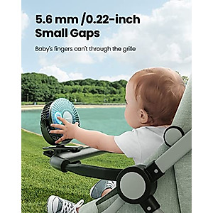 Gaiatop Portable Clip on Fan Battery Operated, Small Powerful USB Desk Fan, 3 Speed Quiet Rechargeable Mini Table Fan, 360° Rotate Personal Cooling Fan for Home Office Stroller Camping Black Blue