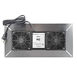 Durablow 220 CFM Air-Out Stainless Steel Crawl Space Vent Fan, Dual Fans, Foundation Vent, Radon Mitigation, for Crawl Space, Basement, with Freeze Protection Thermostat (Stainless steel silver, M2)