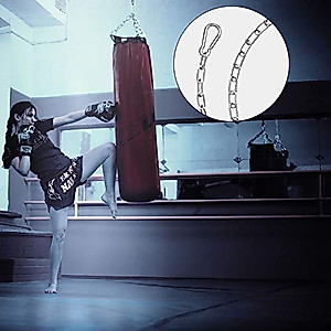 Ripeng Hanging Chair Chain Kit Stainless Steel Hanging Chair Chains with Spring Snap Hooks for Hammock Sandbags Capacity Indoor Outdoor, 220 lb (2 Pieces)