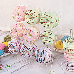 YestBuy Acrylic Donut Wall Display Stand, 2 pcs Clear Donut Stands, Clear Bagels Holds Up to 9 Donuts for Christmas, Wedding Birthday Treat Parties, Class Reunion, Children's Birthday Party