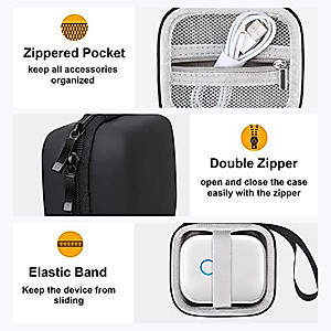 Elonbo Carrying Case for Marklife P12 Mini Bluetooth Label Maker Machine, Portable Wireless Handheld Label Printer Travel Protective Bag Storage Holder, Mesh Pocket Fits Label Paper Tape. Black+Grey