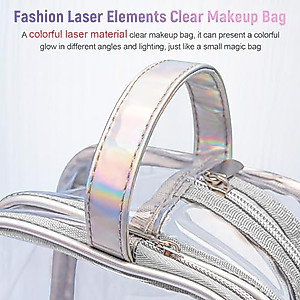Lermende Clear Makeup Bag, 2 Layer, Water-Resistant, Large, Portable, Transparent, Travel, Women and Girl