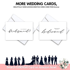 OJsensai (14 Pack) Thank You for Being My Bridesmaid Card Set, Bachelorette Party Card, Thankful Card for Bridesmaid, Wedding Ceremony Thank You Card With Matching Envelope