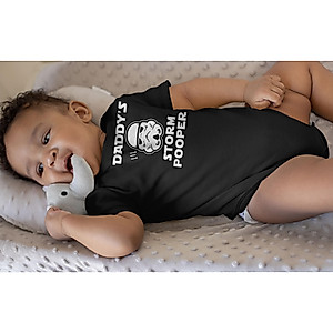 Texas Tees Funny Baby Clothing, Storm Pooper Bodysuit, Making Fun of Christmas Gift, Black 0-3 mo