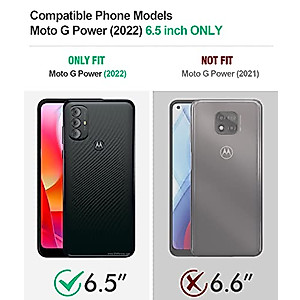 Poetic Revolution Case for Motorola Moto G Power 2022, [20FT Mil-Grade Drop Tested], Full-Body Rugged Dual-Layer Shockproof Protective Cover with Kickstand and Built-in-Screen Protector, Black