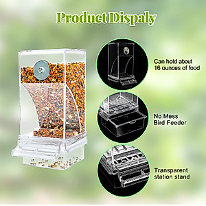 Rypet No Mess Automatic Bird Feeder Transparent Food Container Cage Acrylic Parrot Feeder Accessories for Small Birds Parrot Cockatoo Canary