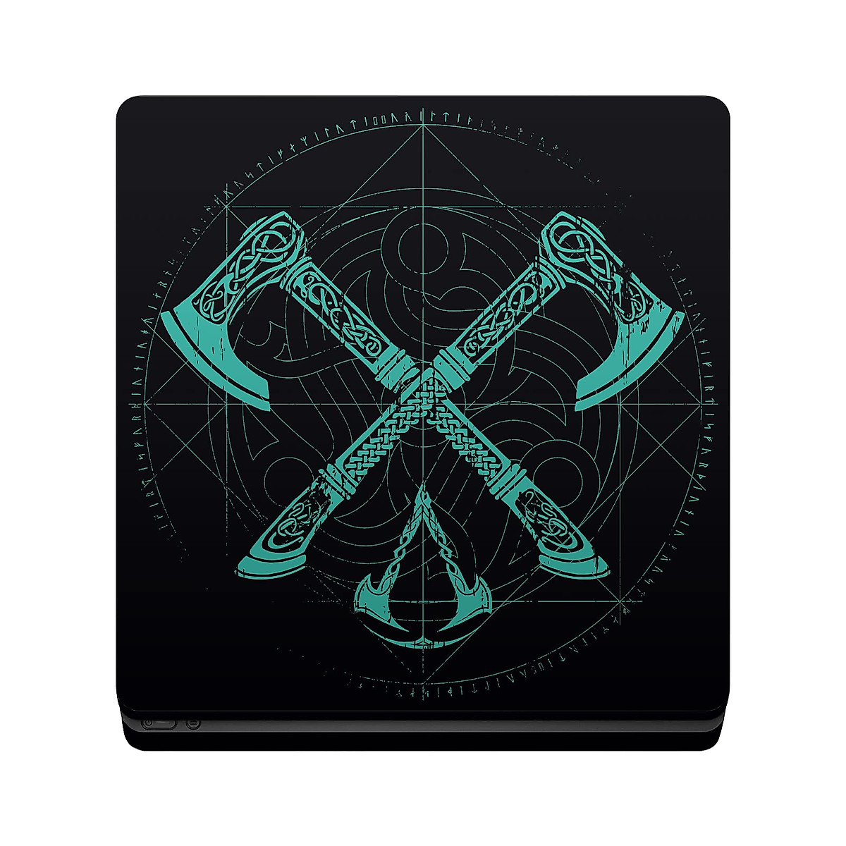 Head Case Designs Officially Licensed Assassin's Creed Dual Axes Valhalla Key Art Vinyl Sticker Gaming Skin Decal Cover Compatible With Sony PlayStation 4 PS4 Slim Console and DualShock 4 Controller