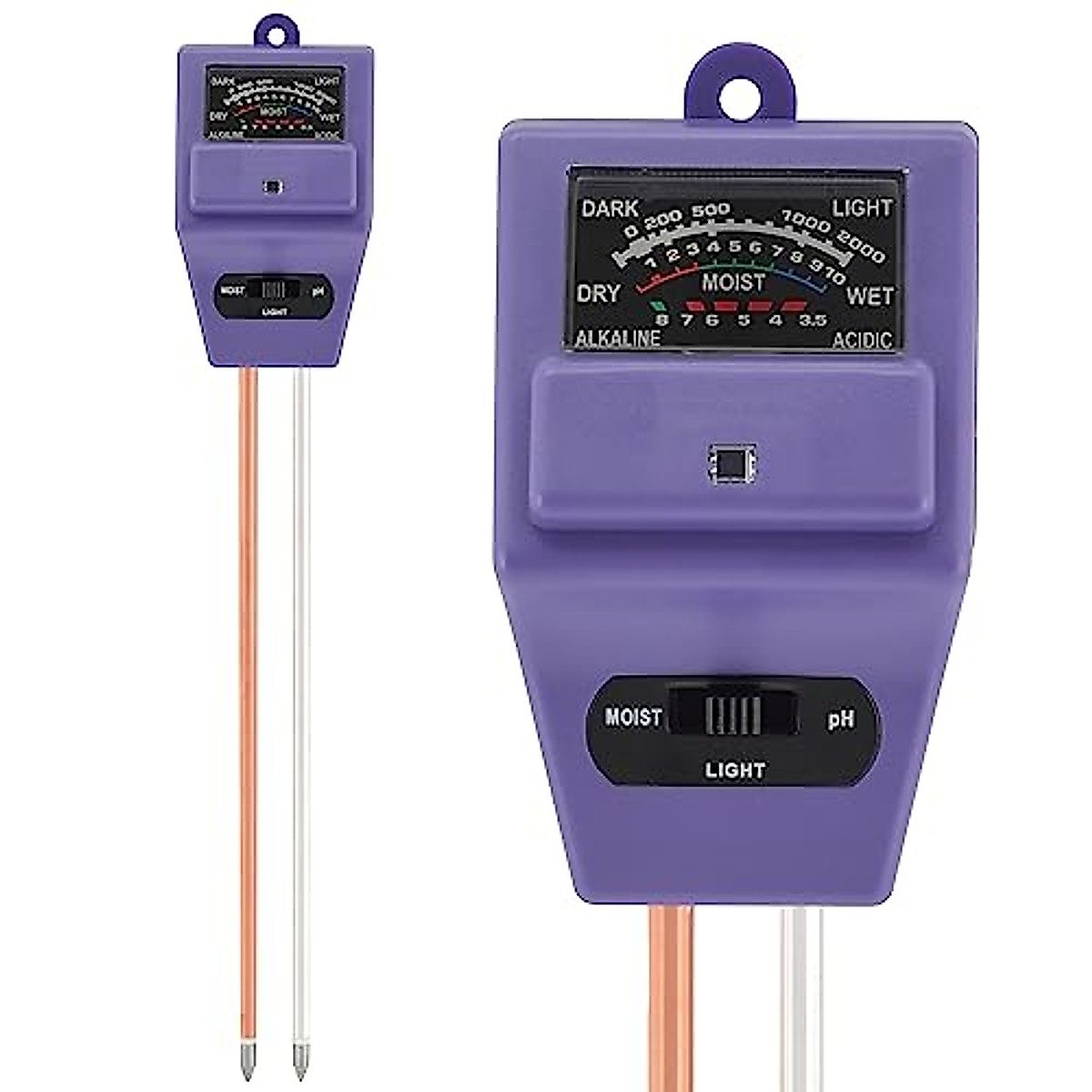 Worm Nerd WN39 Compost Bin and Garden Soil 3-in-1 Meter for Measuring Moisture, Light, pH, Purple