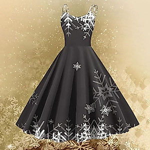 UQRZAU Formal Wedding Guest Dress, Womens Winter Fashion Christmas Printed Sexy Strapless Gothic Cocktail Dress Punk, Vintage Dresses for Women Light Blue Dress Purple Dresses Casual (L, Dark Gray)