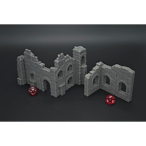 EnderToys Battle Ruined Walls, Terrain Scenery for Tabletop 28mm Miniatures Wargame, 3D Printed and Paintable