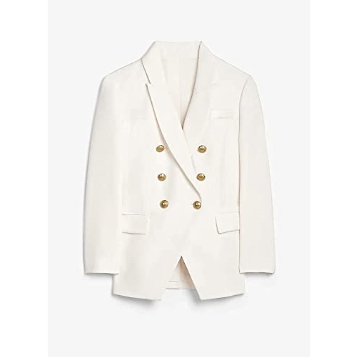 Asvivid Double Breasted Blazers Jacket for Work Casual White Blazer Office Tailored Blazers Notch Lapel CasualStretchy Lady Suit S