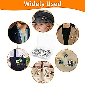 30PCS Locking Pin Backs Locking Pin Keepers Clasp, Ceryvop Metal Pin Locks Back