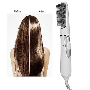 2-In-1 Electric Hair Dryer Styling Tool - Blow Dryer Brush with Teasing Comb, 3 Gear Adjustable Hair Straightener (US Plug)