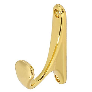 Metal Toilet Hook, Single Hook Wall Door Hanger for Hanging Clothes Hat Coat Bag Key Bathroom(Gold)