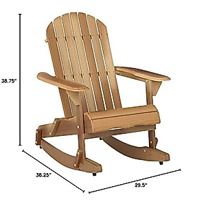Christopher Knight Home Malibu Outdoor Acacia Wood Adirondack Rocking Chair, Natural Stained