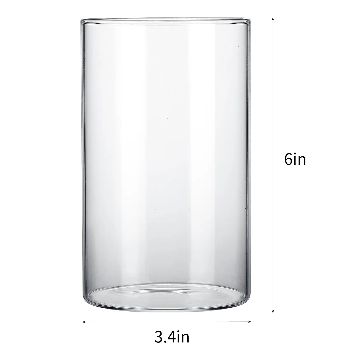 CUCUMI 12pcs Glass Cylinder Vases for Centerpieces, Flower Vases Wedding Decorations, 6 Inch Tall Glass Hurricane Candle Holder for Table Shelf, Floral Vase Bulk for Home Decor