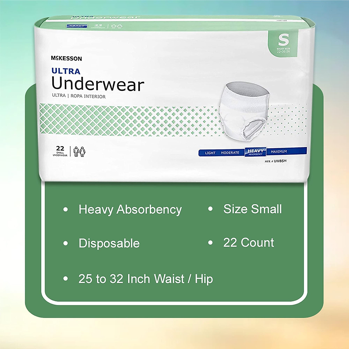 McKesson Ultra Underwear, Incontinence, Heavy Absorbency, Small, 88 Count