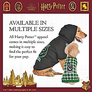 Harry Potter Slytherin Pet Hoodie with Faux Scarf - Medium | Harry Potter Accessories for Dogs | Harry Potter Dog Accessories for Hogwarts Houses, Slytherin Black