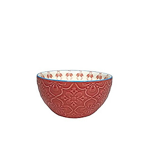 Signature Housewares 28 oz Pad Print PP7 Assorted 6" Bowls (Set of 4), Multicolor