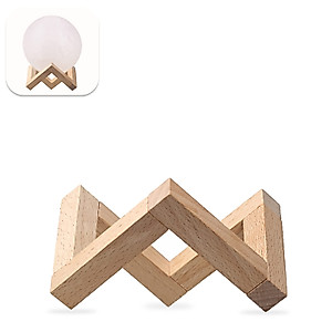 Lamp Holder,Funien Wood Bracket Moon Lamp Holder Detachable Wooden Stand for 3D Printing Moon Lamp Ball Shaped Night Light, Small Size