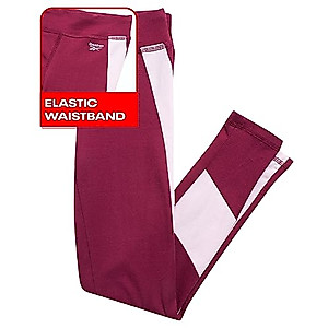 Reebok Girls' Sweatsuit Set - 2 Piece Hoodie Sweatshirt and Leggings - Youth Clothing Set for Girls (7-12), Size 8, Frost Berry