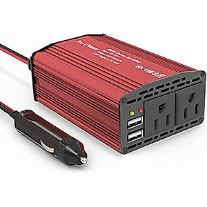 Pro Chaser 400W Power Inverters for Vehicles - DC 12v to 110v AC Car Inverter Converter, 6.2A Dual USB Charging Ports, Dual AC Adapter for Air Compressor Laptops