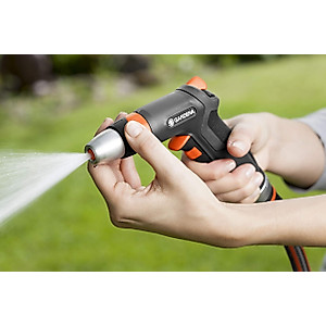 Gardena Metal Nozzle - Frost Proof - (Variable Spray Patterns) + Water Stop, 3815M-FP