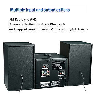 WISCENT Stereo Shelf System for Home with Bluetooth, CD Player, FM Radio, Mini Stereo DVD Player, USB MP3 Playback, AUX ,Mic, Headphone Jack, 30W Home Stereo (Compact Micro HiFi CD DVD Player)